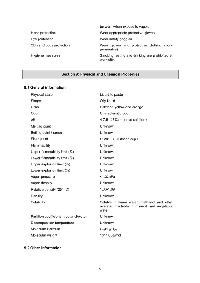 polysorbate 60 msds material safety data sheet | PDF