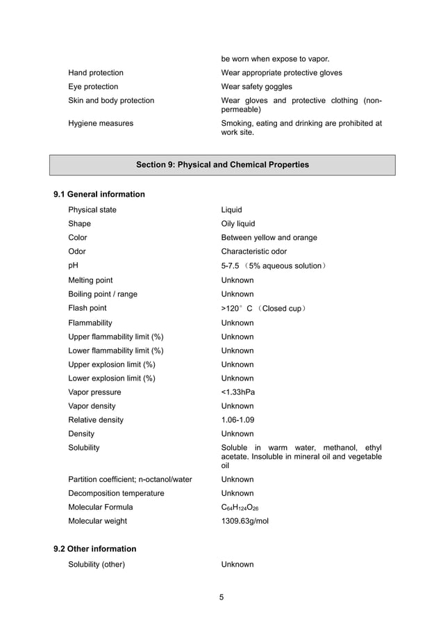 polysorbate 80 msds material safety data sheet | PDF