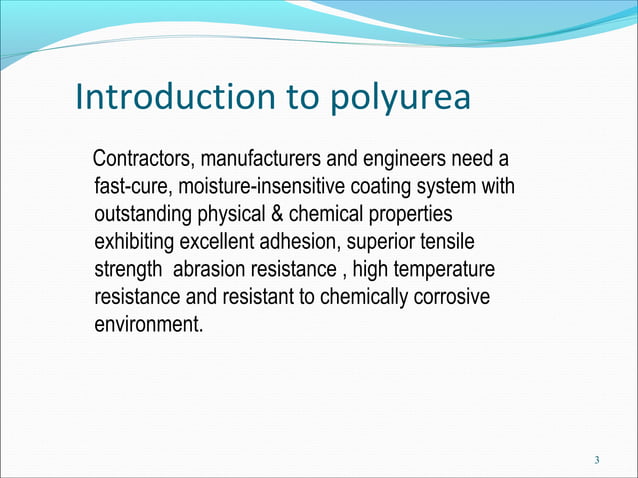 Polyspray polyurea | PPT | Chemistry | Science