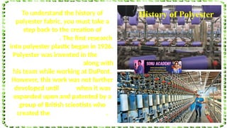 POLYESTER FABRIC- Synthetic Fibers and Plastics Class VIII - Biology ...