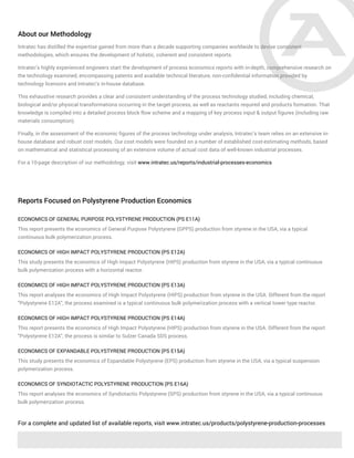 Economics of Polystyrene Production Processes | PDF