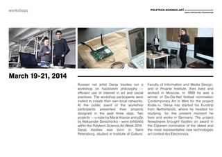 Polytech.Science.Art 2014 program review | PPT