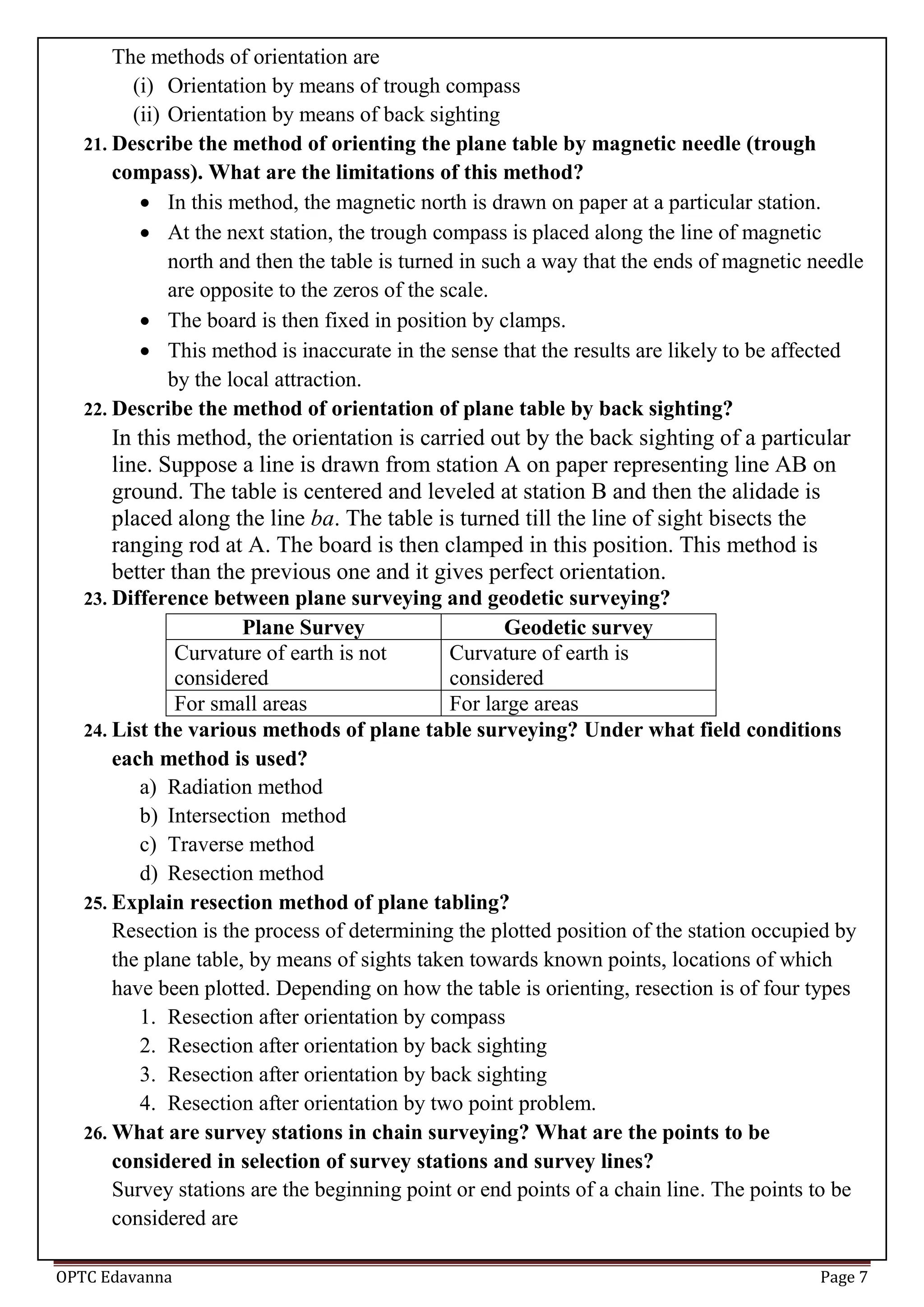 Surveying - Module I - Introduction to surveying | PDF