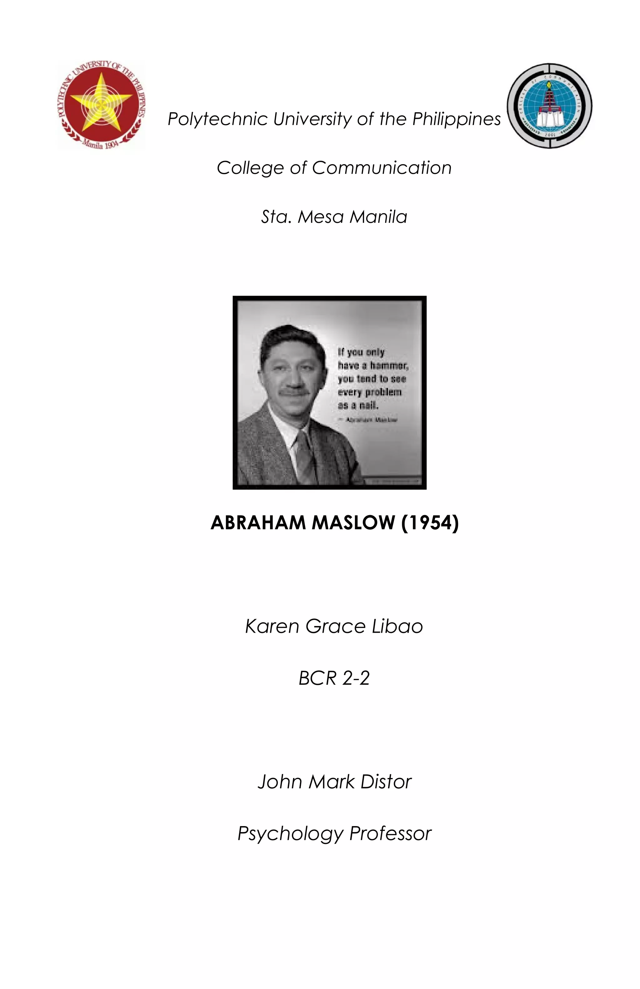 Abraham Maslow | PDF