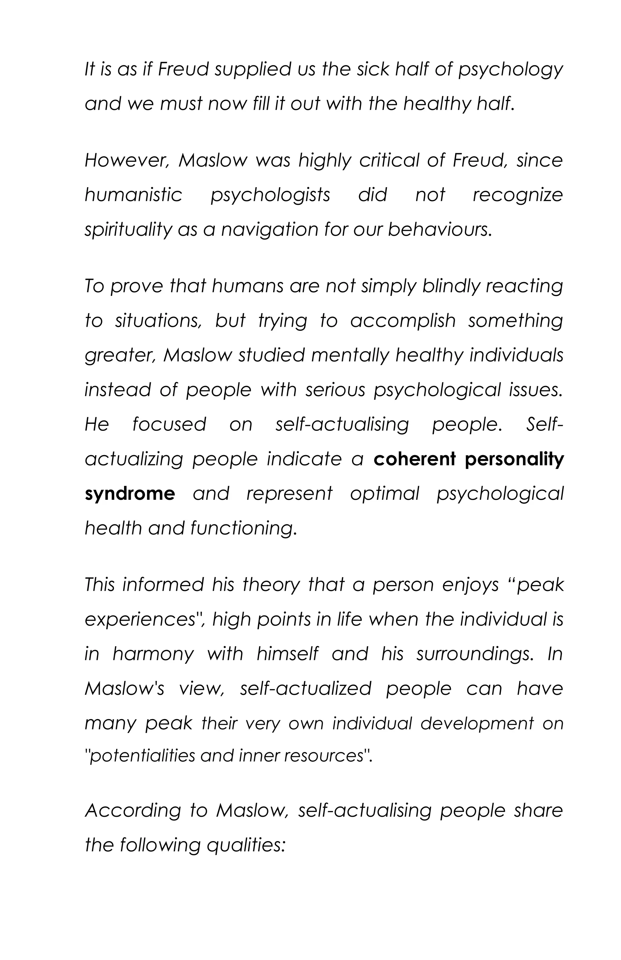 Abraham Maslow | PDF