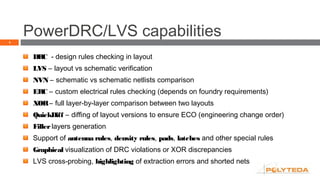 POLYTEDA: Power DRC/LVS, June 2017 | PPT