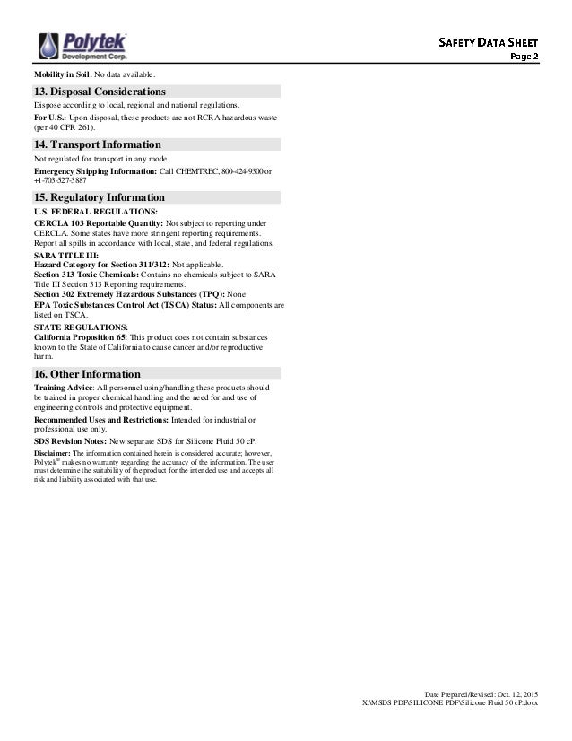 Poly-Sil® Silicone Fluid 50 | PDF