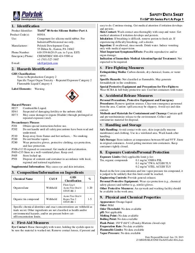 TinSil® 80-Series Silicone Rubber Part A | PDF
