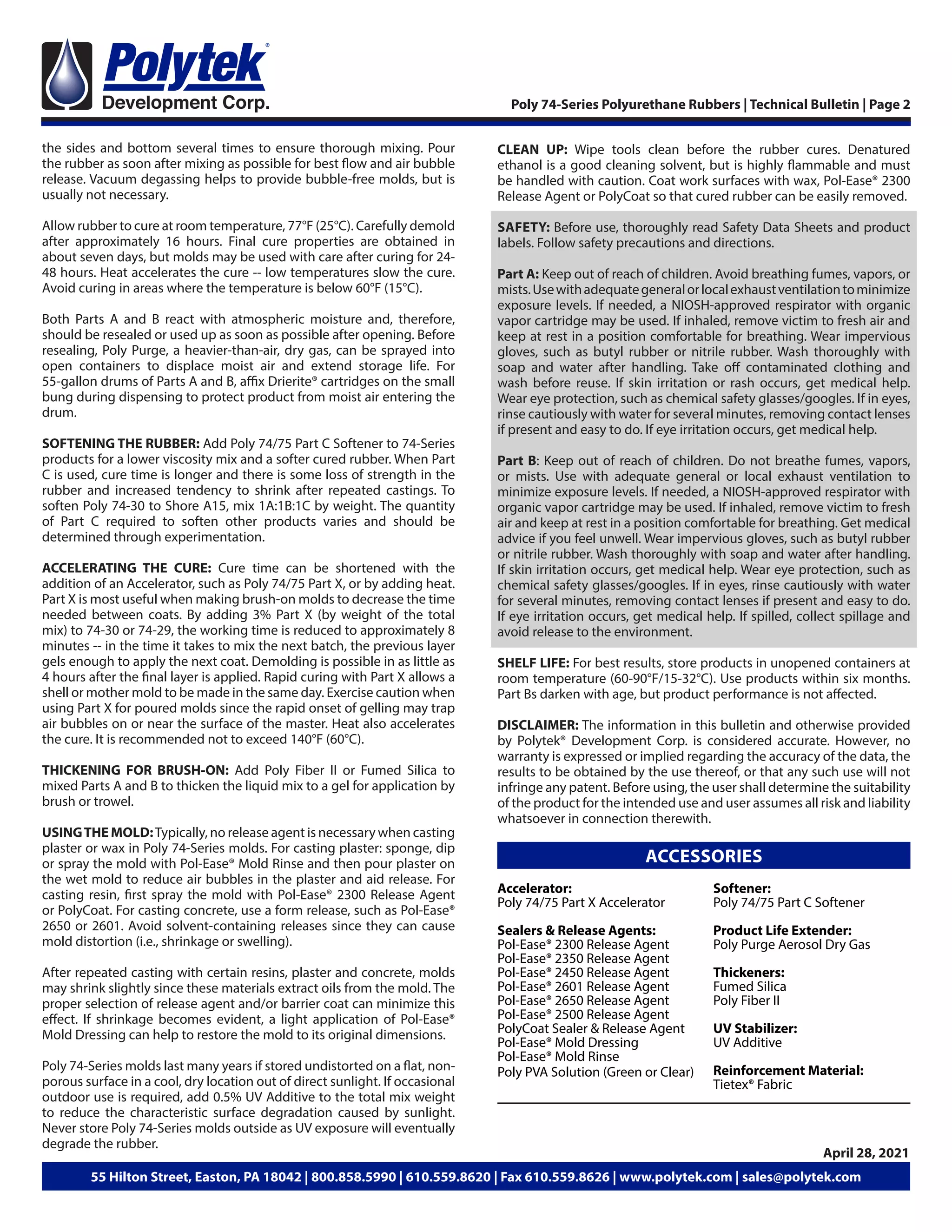 Poly 74-Series Polyurethane Rubbers | PDF | Candle and Soap Making ...