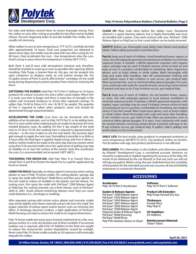 Poly 74-Series Polyurethane Rubbers | PDF | Candle and Soap Making ...