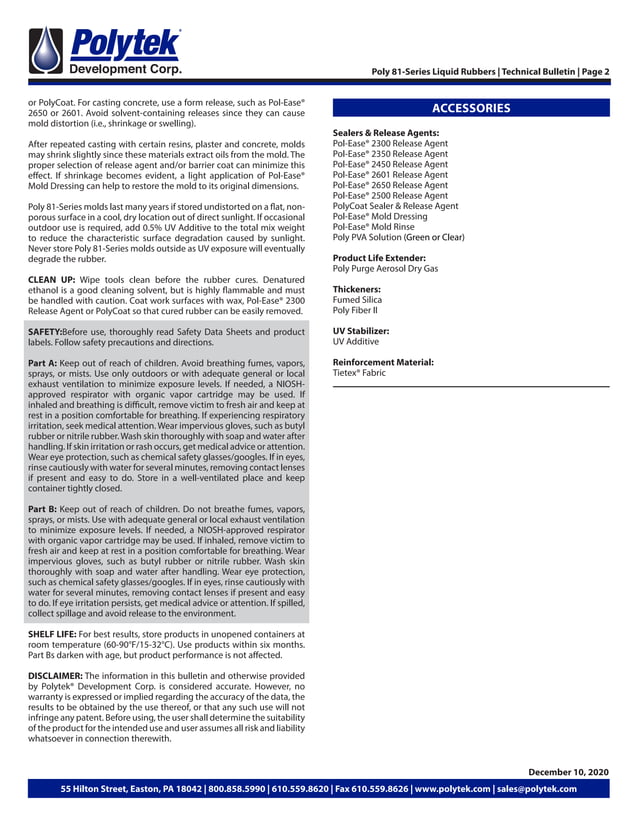 Poly 74-Series Polyurethane Rubbers | PDF | Candle and Soap Making ...