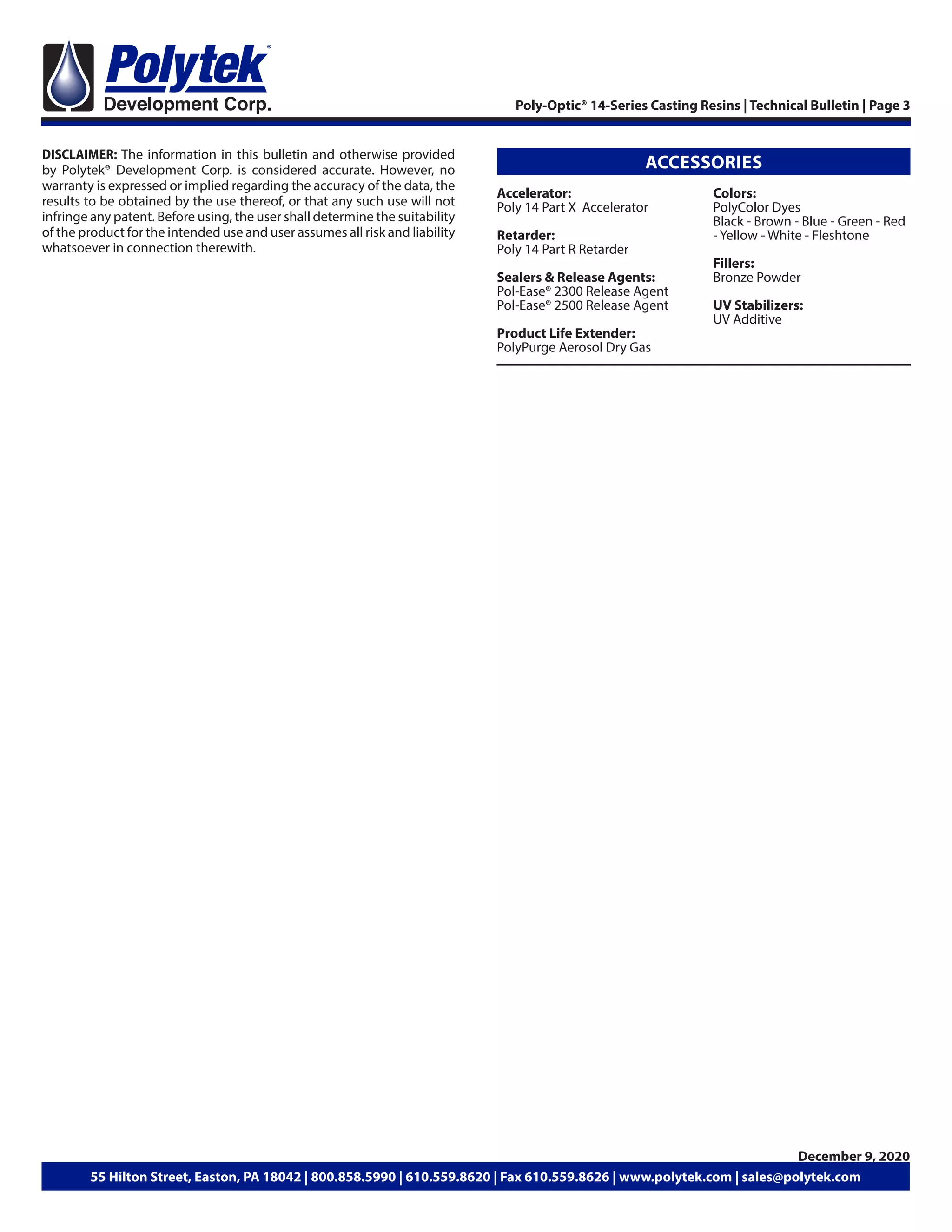 Poly-Optic® 14-Series Casting Resins | PDF