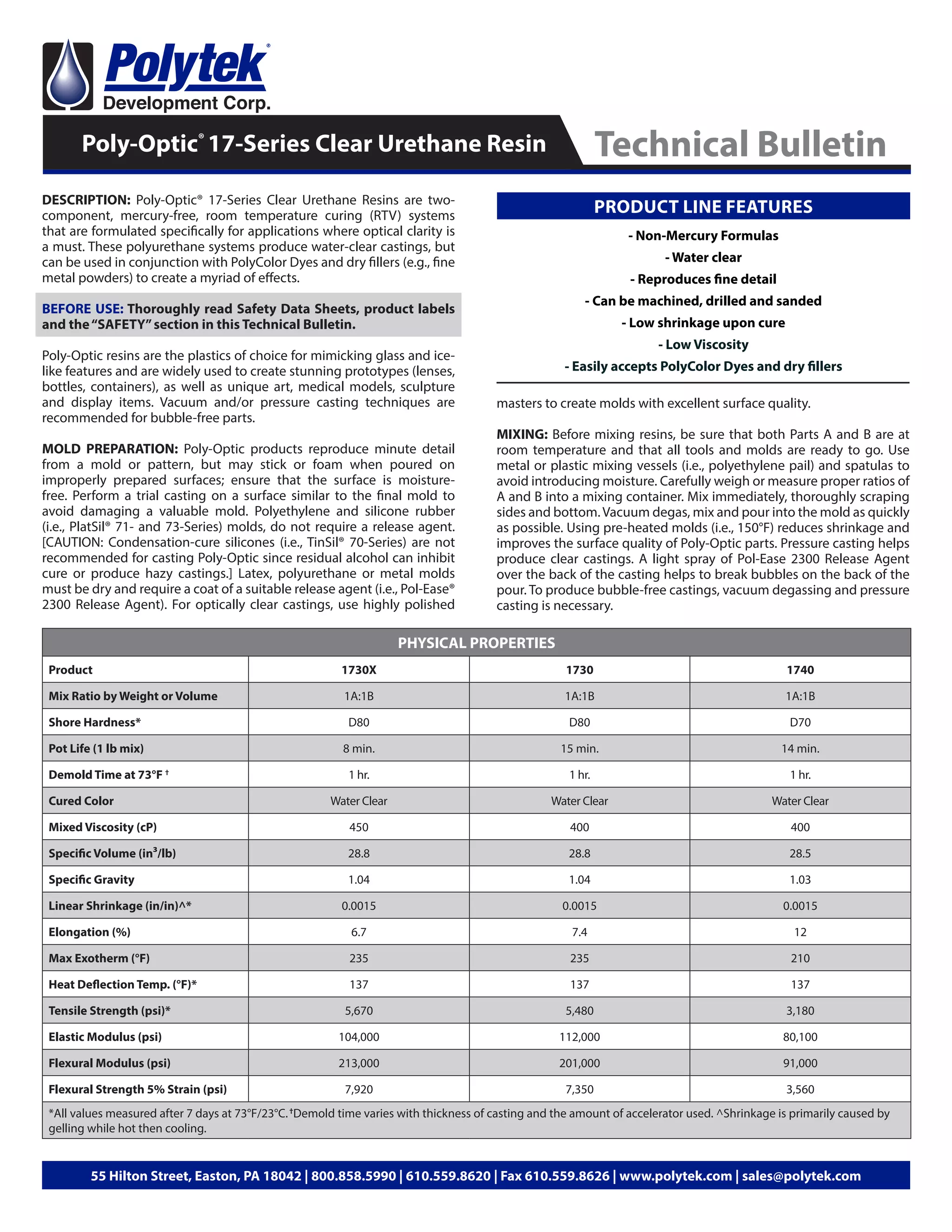 Poly-Optic® 14-Series Casting Resins | PDF