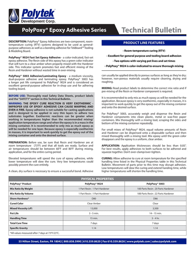 PolyPoxy® Epoxy Adhesive Series | PDF