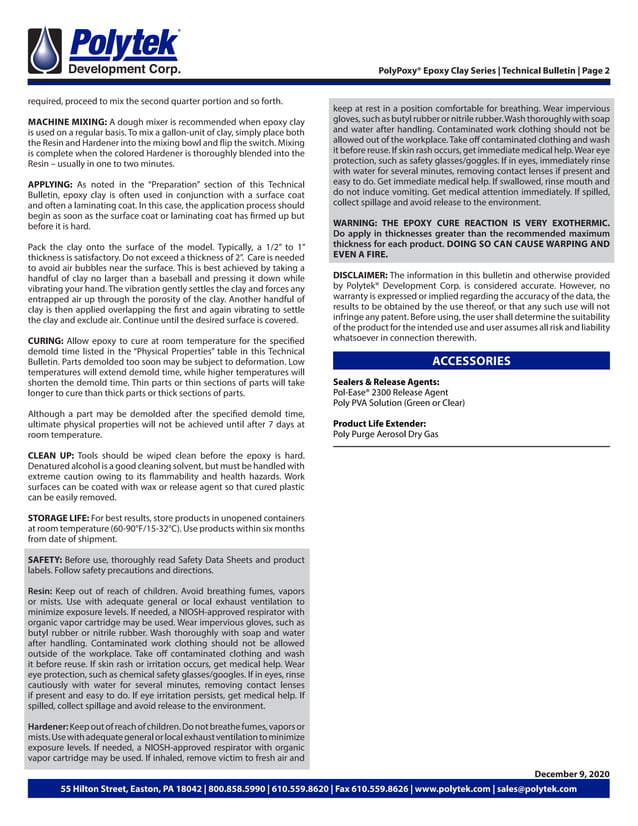 PolyPoxy® Epoxy Clay Series | PDF