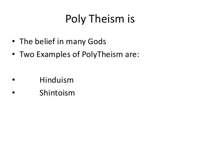 Polytheism and monotheism