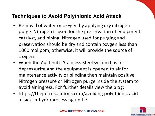 Avoiding Polythionic acid attack in Hydroprocessing Units | PPTX