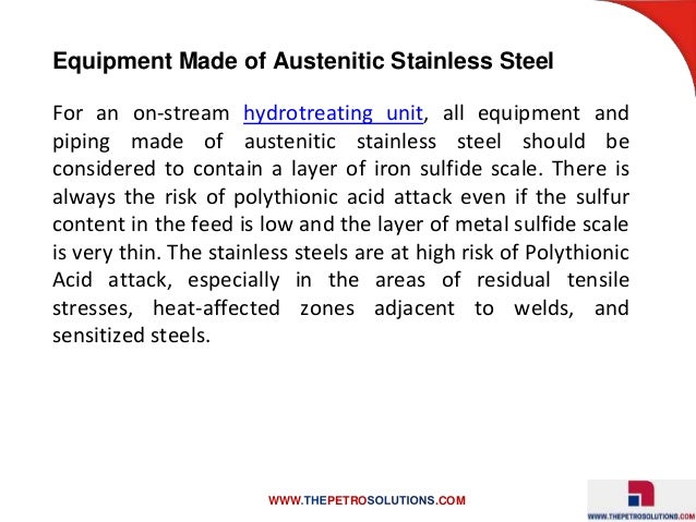 Avoiding Polythionic acid attack in Hydroprocessing Units | PPTX