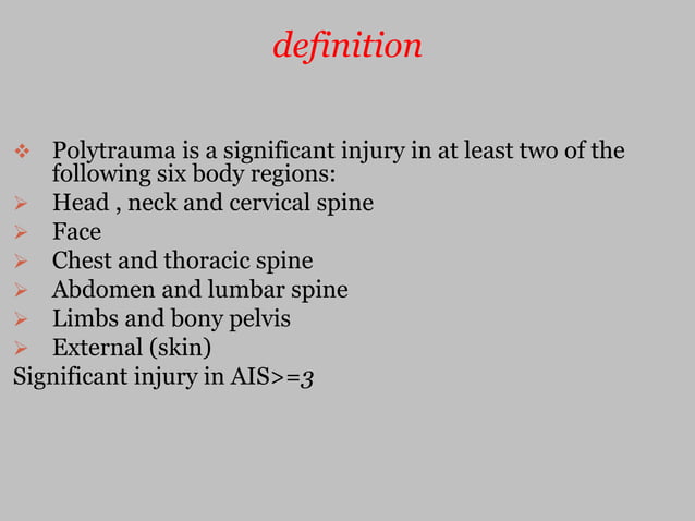 Polytrauma | PPTX | Death, Injury, or Military Conflict | Sensitive Topics