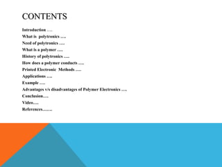 Polytronics seminar report | PPT | Chemistry | Science