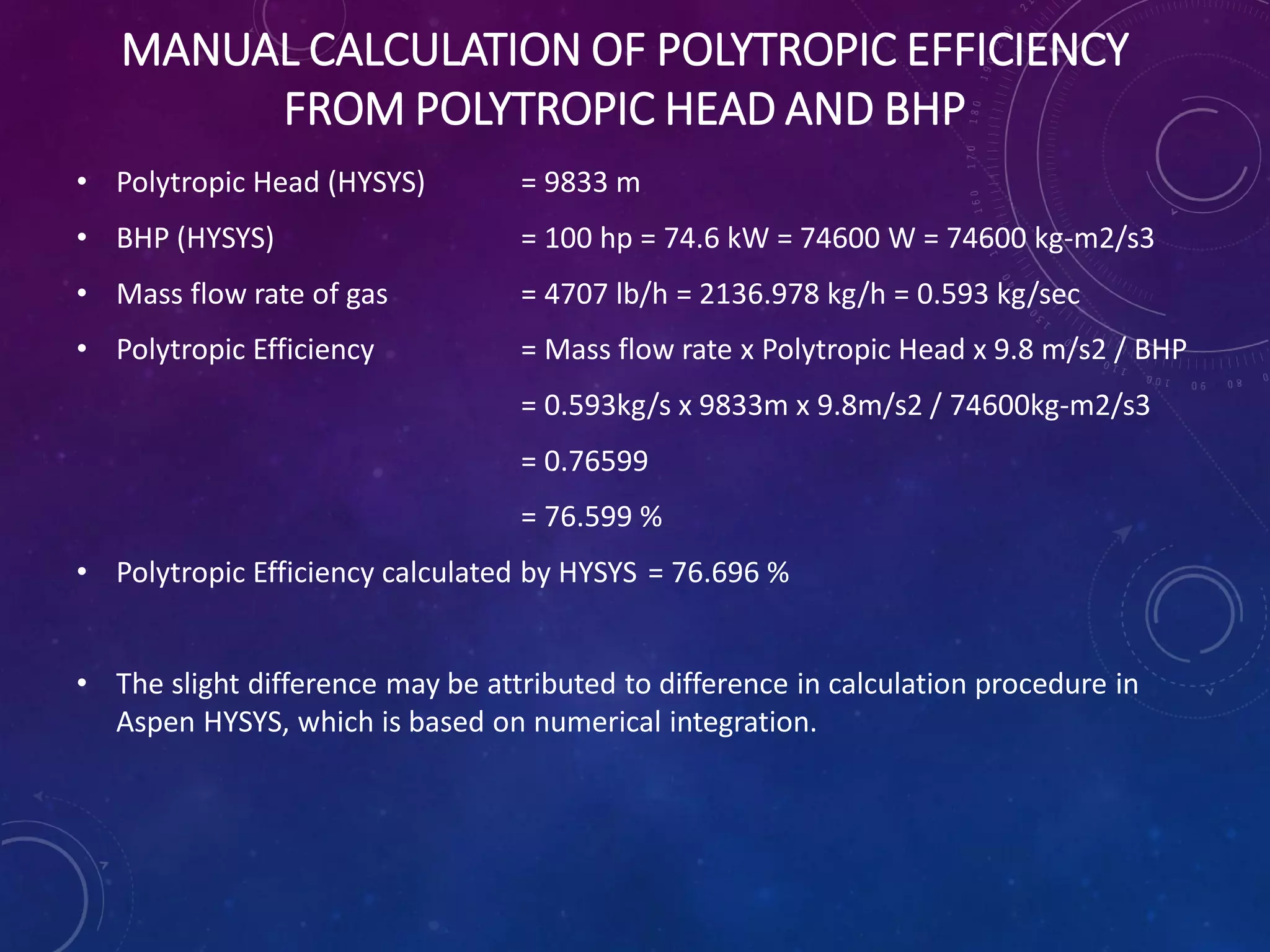 Presentation on Calculation of Polytropic and Isentropic Efficiency of natural gas compressors | PDF