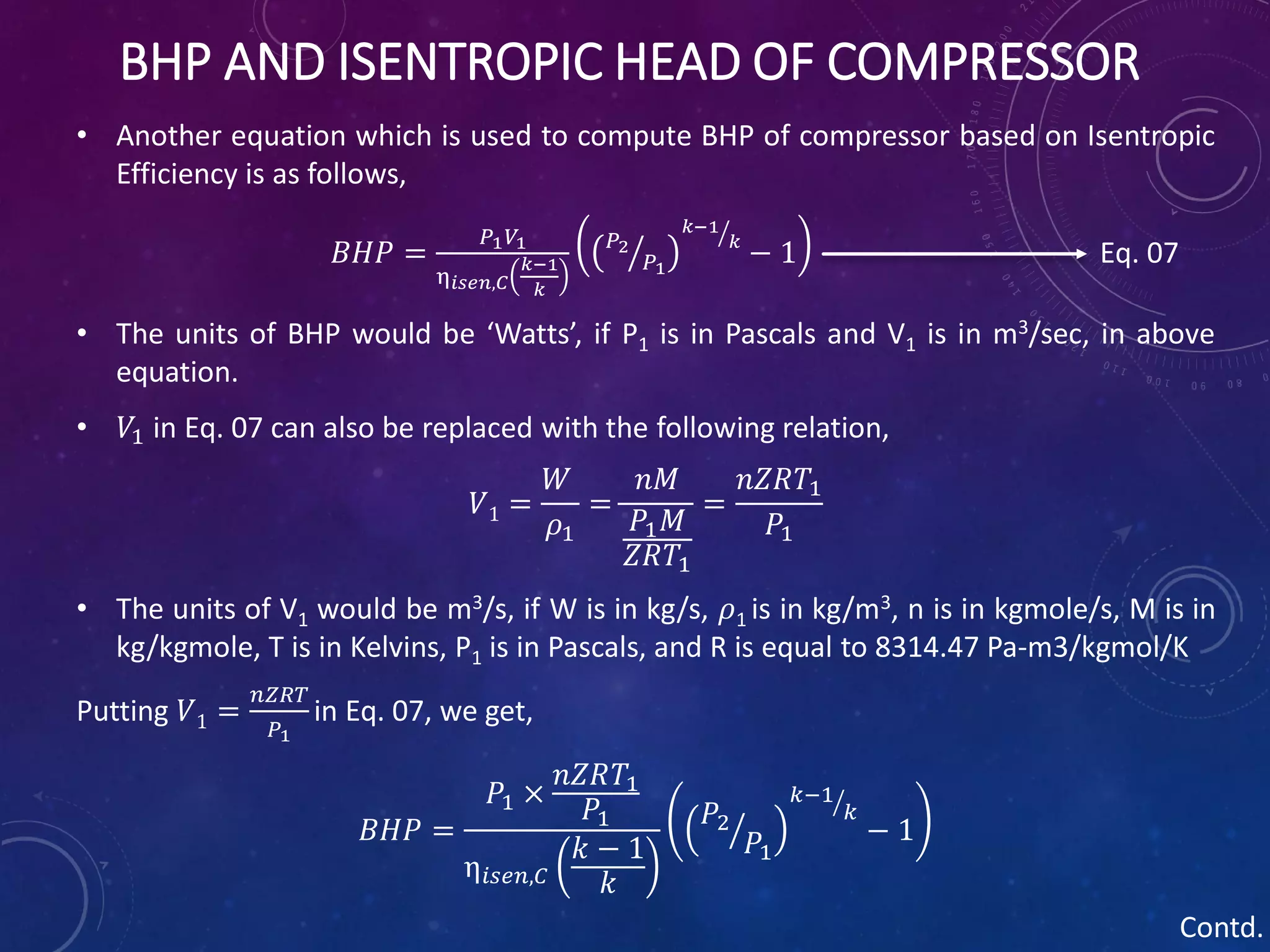 Presentation on Calculation of Polytropic and Isentropic Efficiency of natural gas compressors | PDF
