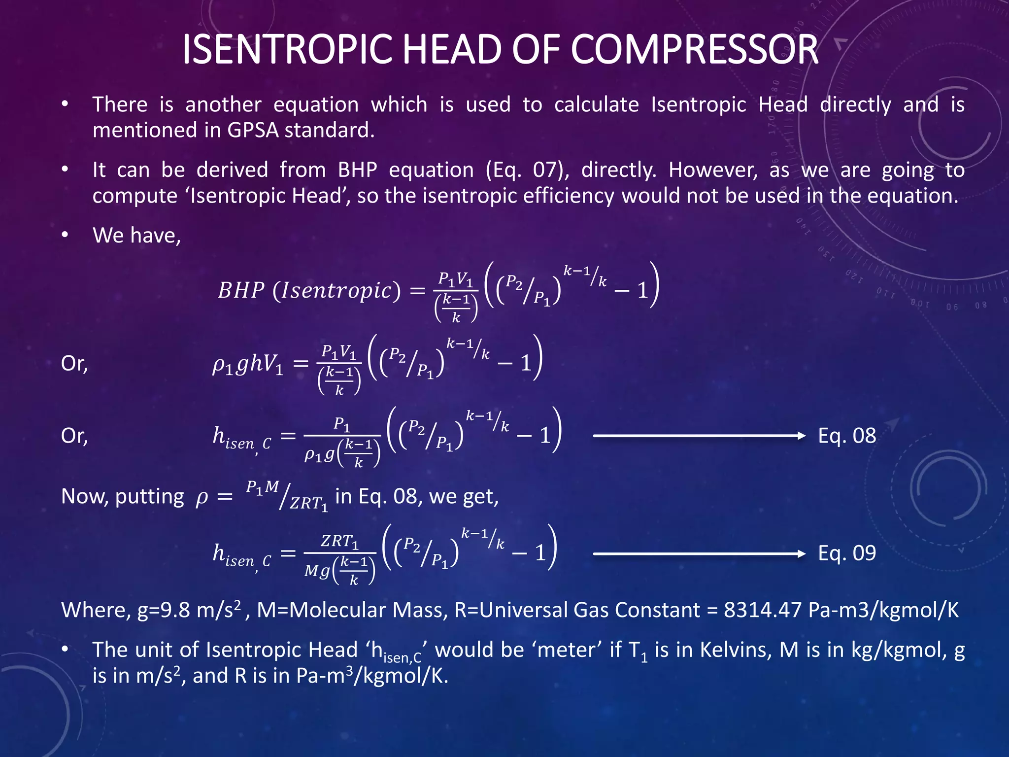 Presentation on Calculation of Polytropic and Isentropic Efficiency of natural gas compressors | PDF