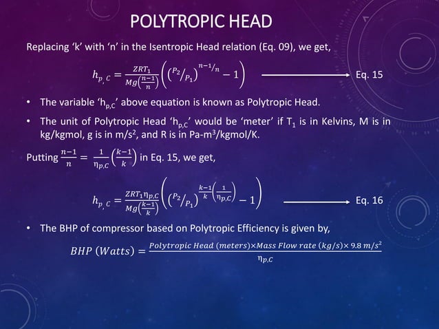 Presentation on Calculation of Polytropic and Isentropic Efficiency of natural gas compressors ...
