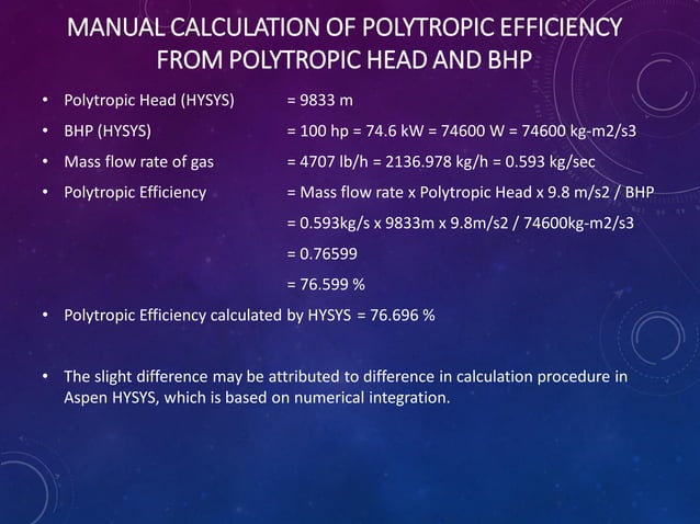 Presentation on Calculation of Polytropic and Isentropic Efficiency of natural gas compressors ...