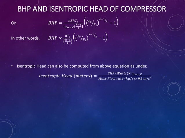 Presentation on Calculation of Polytropic and Isentropic Efficiency of natural gas compressors ...