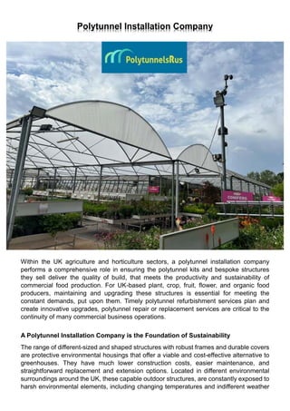 Polytunnel Installation Company in UK wide | PDF