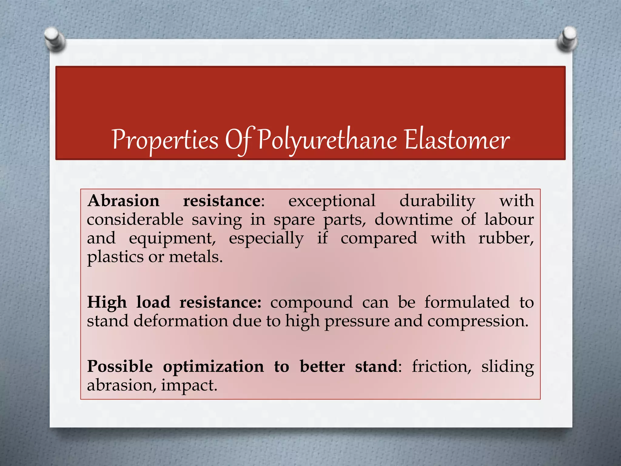 Polyurethane elastomer | PPTX