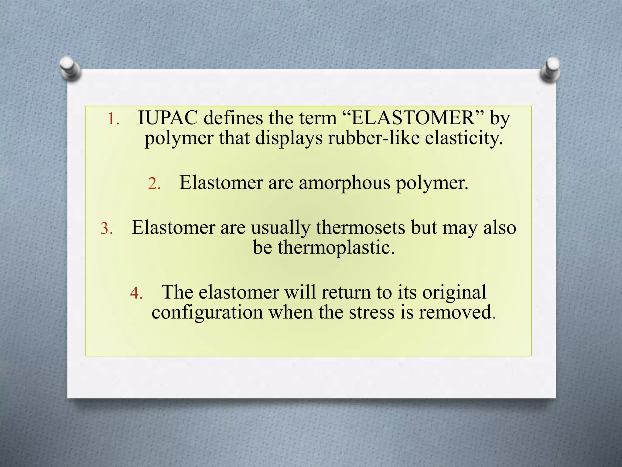 Polyurethane elastomer | PPTX