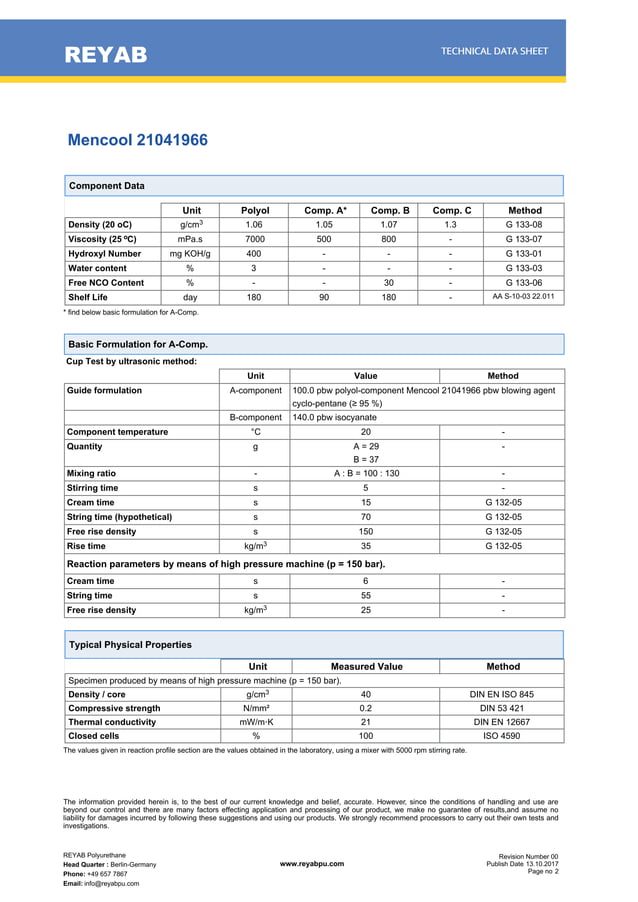 Polyurethane Foam Datasheet Template | PDF | Chemistry | Science
