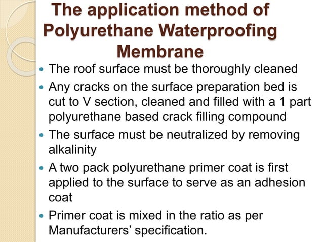 Polyurethane waterproofing membrane – advantages | PPT