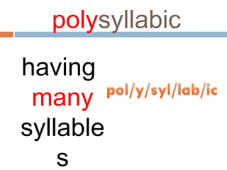 Poly vocabulary words | PPT
