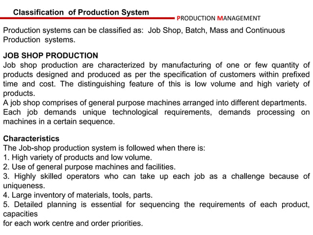 Production Management Introduction | PPT