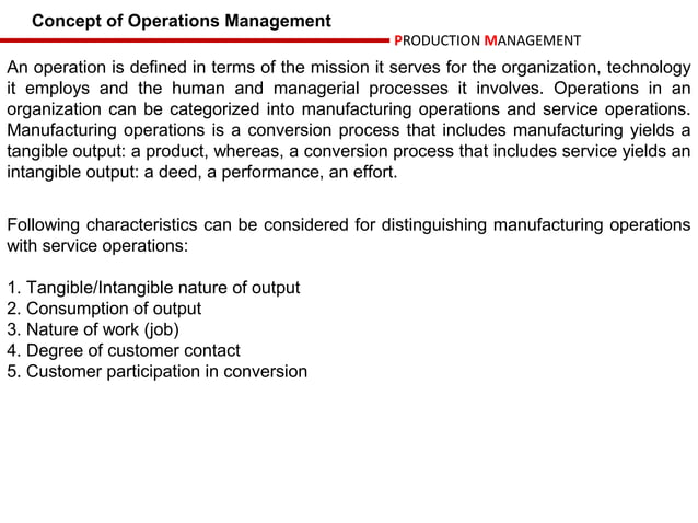 Production Management Introduction | PPT