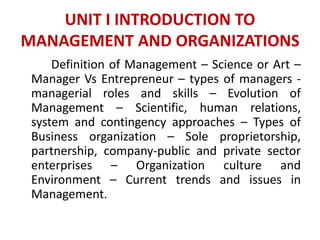 MG8591 Principles of Management | PPTX