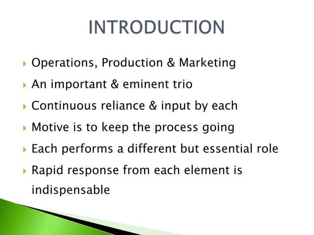 MARKETING AND PRODUCTION/OPERATIONS MANAGEMENT AN INTEGRATED APPROACH | PPT