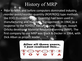 Supply Chain Management and MRP & ERP | PPTX