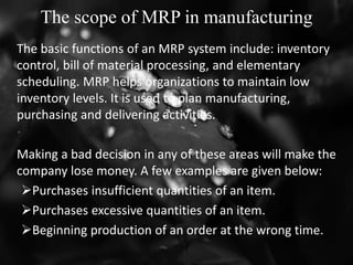 Supply Chain Management and MRP & ERP | PPTX