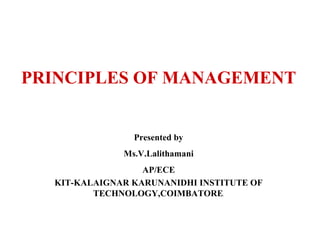 PRINCIPLES OF MANAGEMENT | PPT