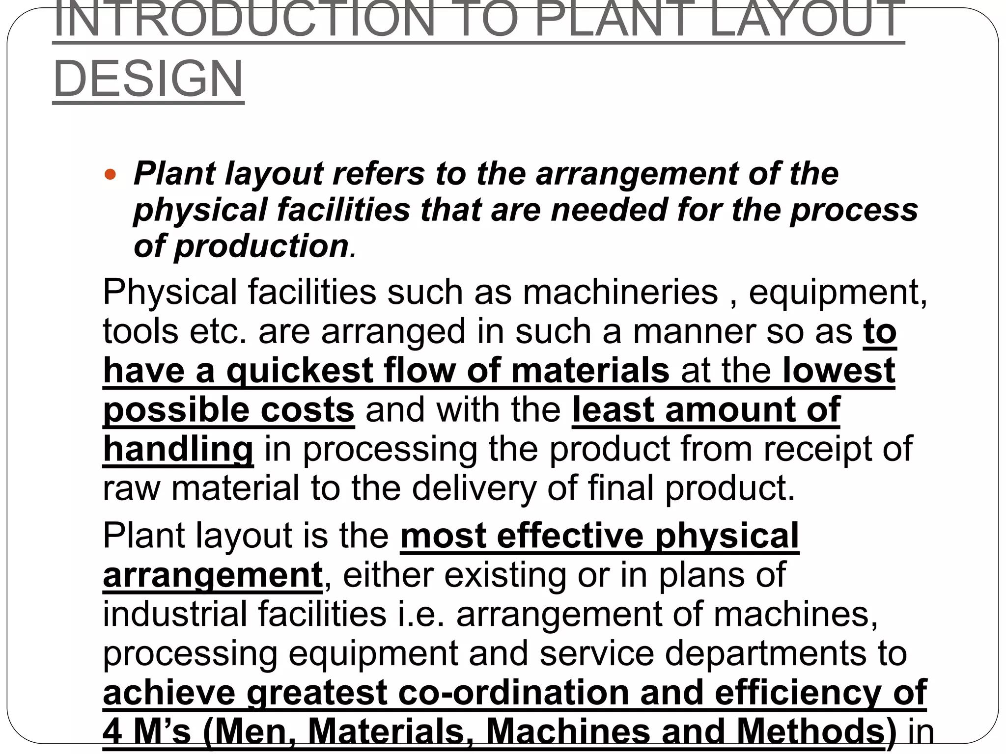 Product & process type of Plant layouts | PPTX