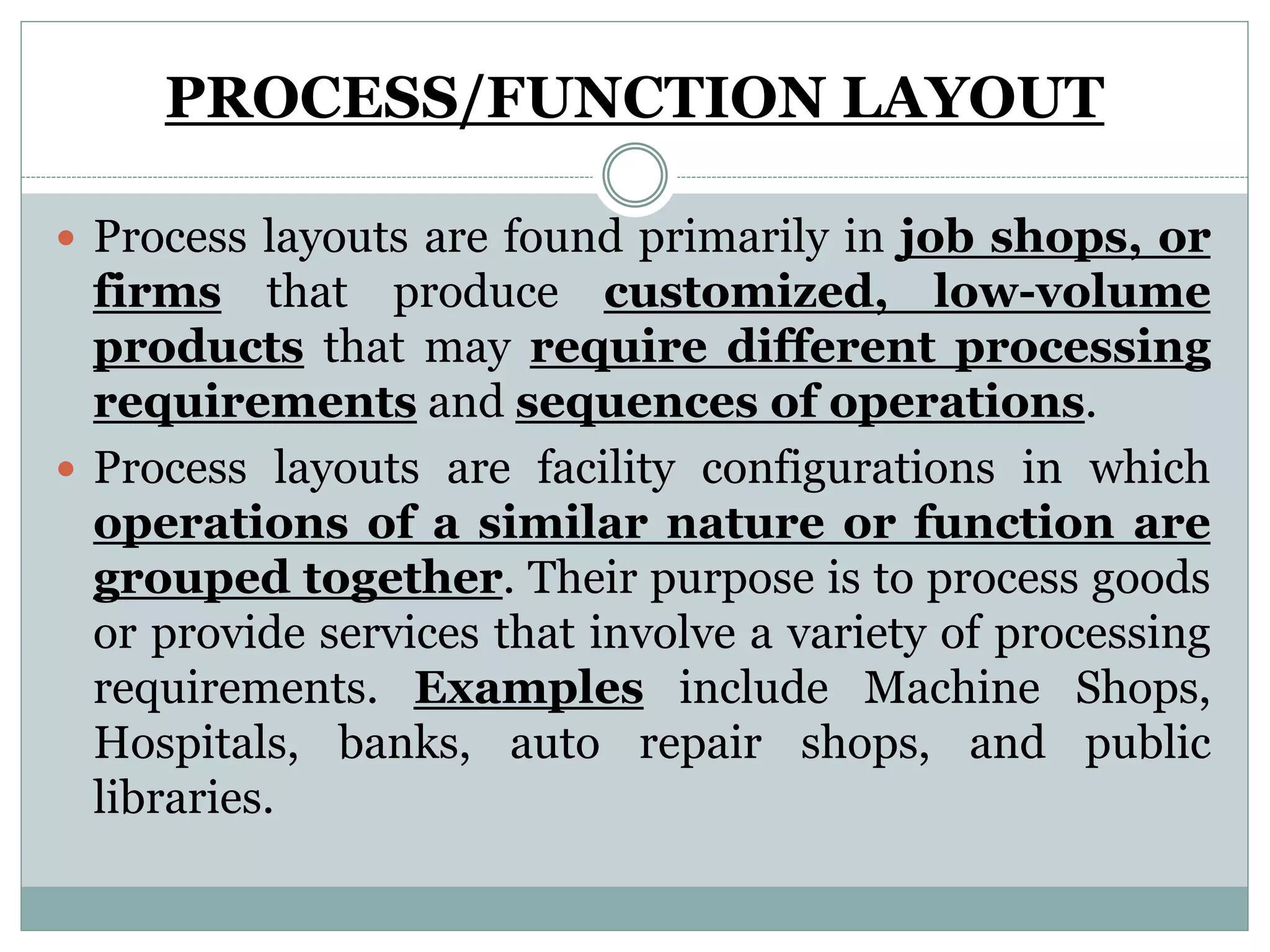 Product & process type of Plant layouts | PPTX