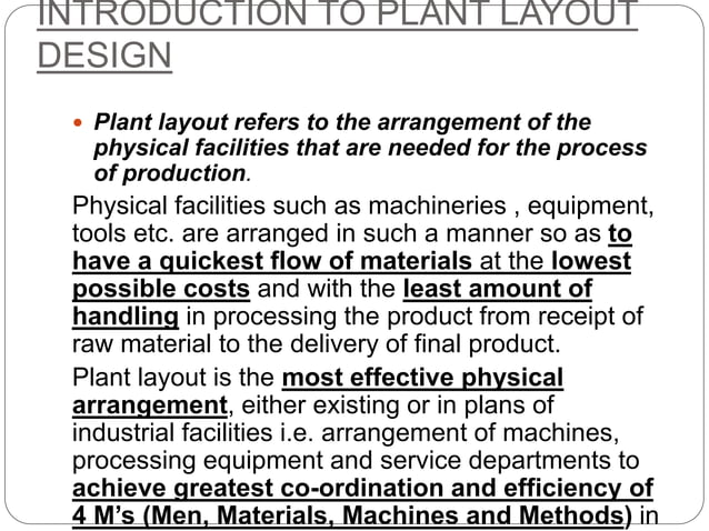 Product & process type of Plant layouts | PPT