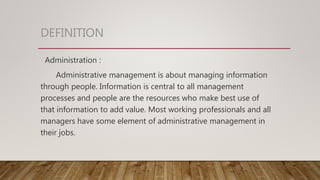 Administration vs Management and Managerial Skills | PPT