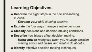 Principle of management decision makings | PPTX