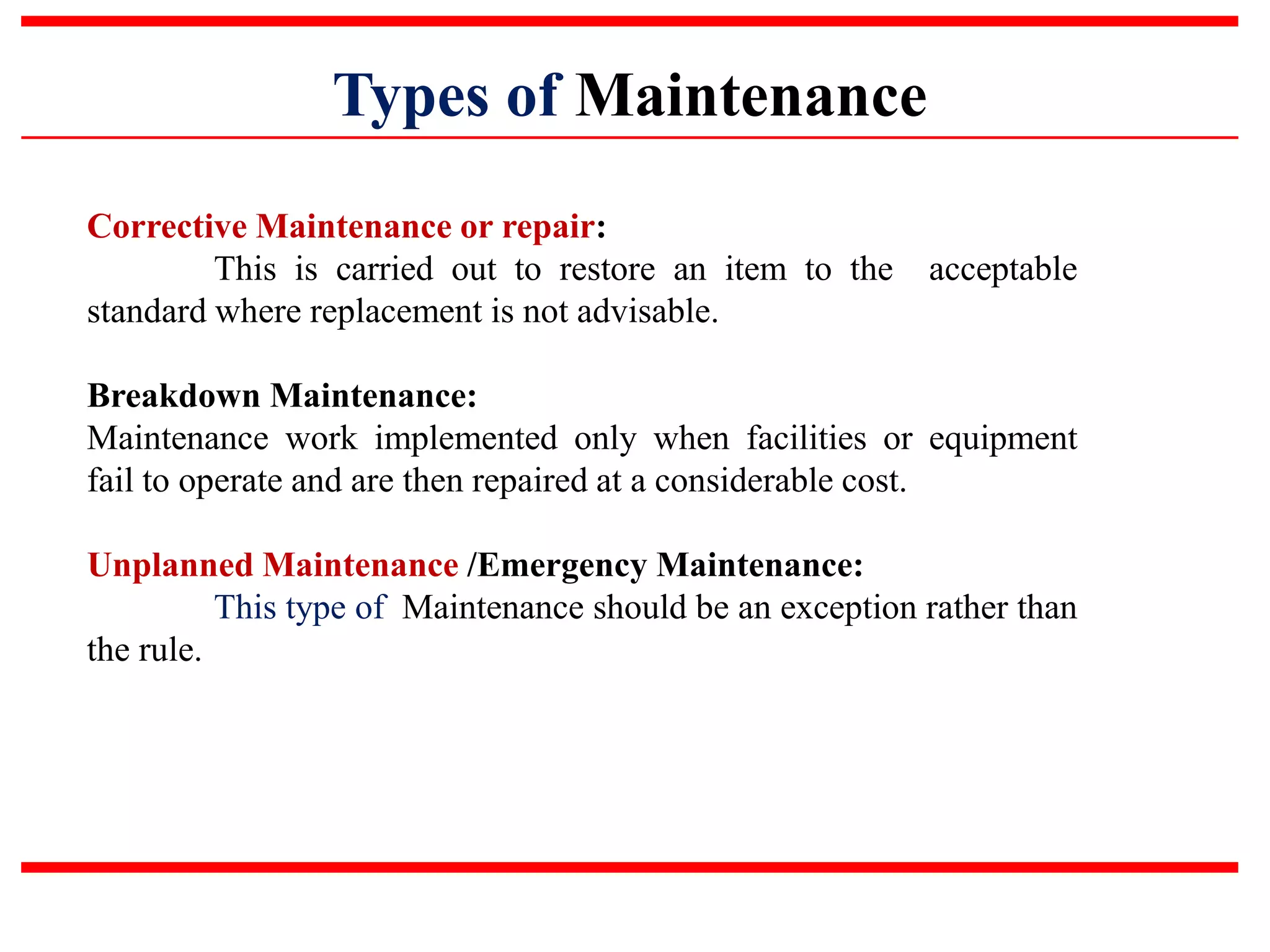 POM: maintenance and system reliability | PPT