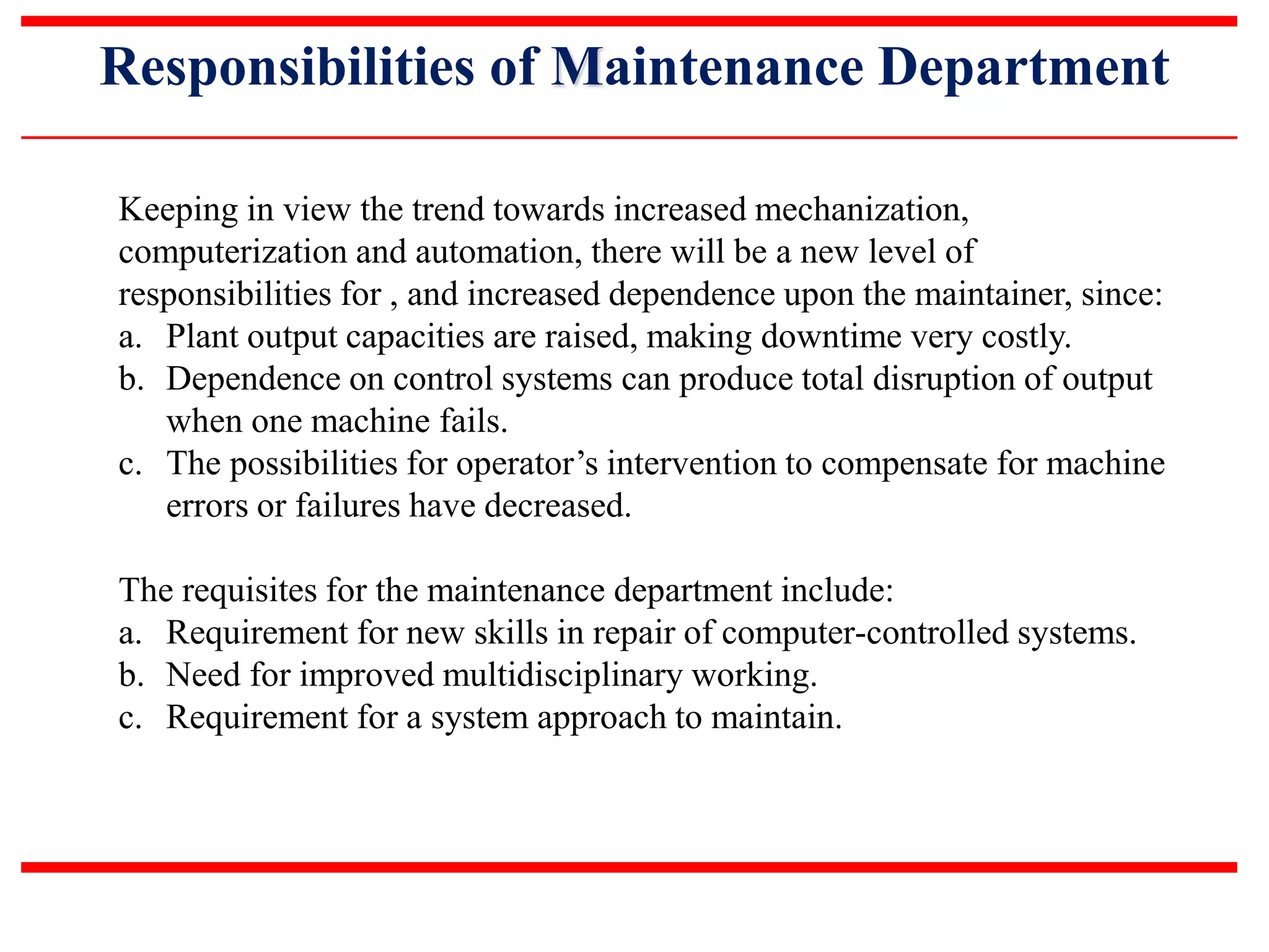 POM: maintenance and system reliability | PPT